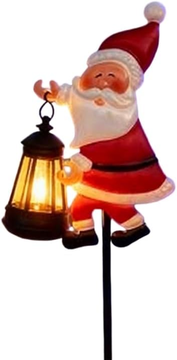 Solar Garden Light in The Shape of Santa Claus, Christmas Solar Kettle ...