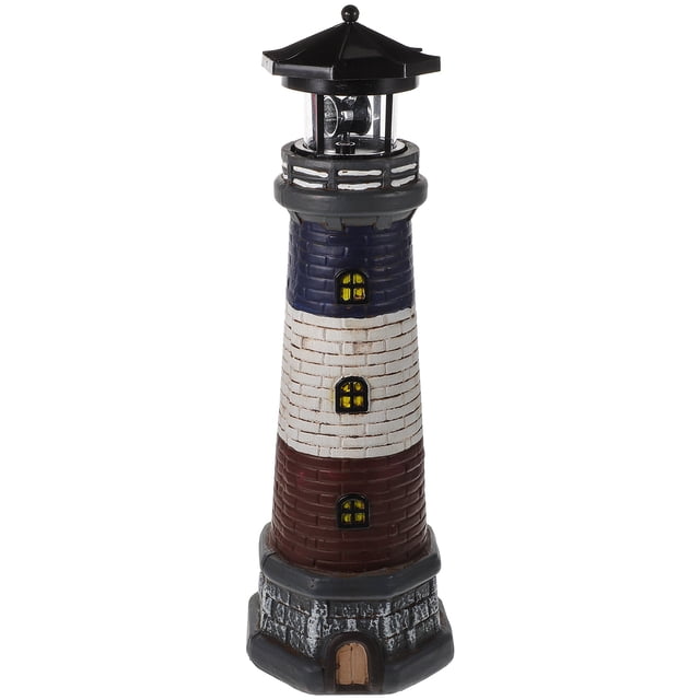 Solar Garden Lighthouse Decor Solar-power Lighthouse Statue Resin ...