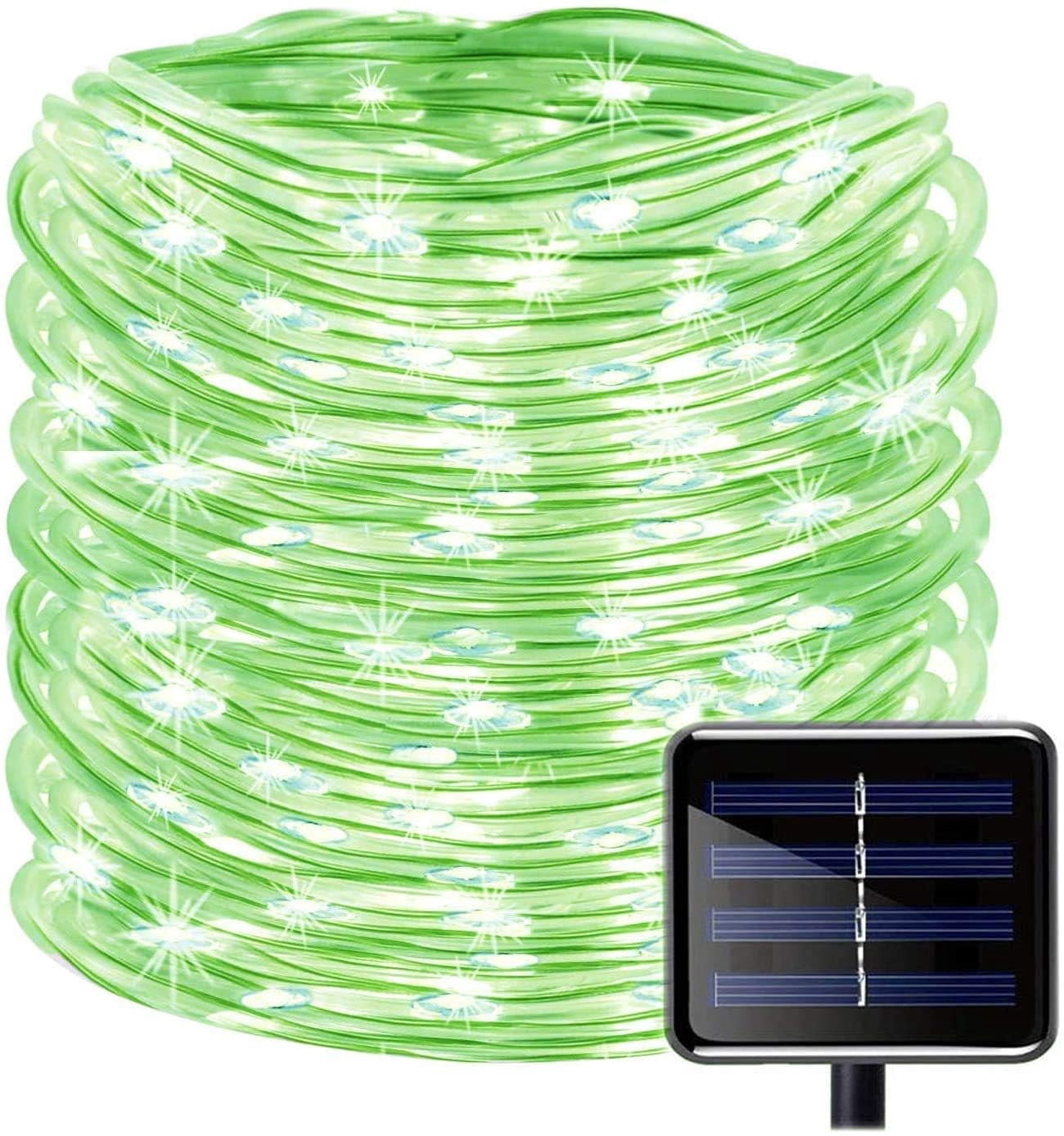 Solar Garden Lights- 100 LEDs 40ft Solar Rope Lights Waterproof Outdoor ...