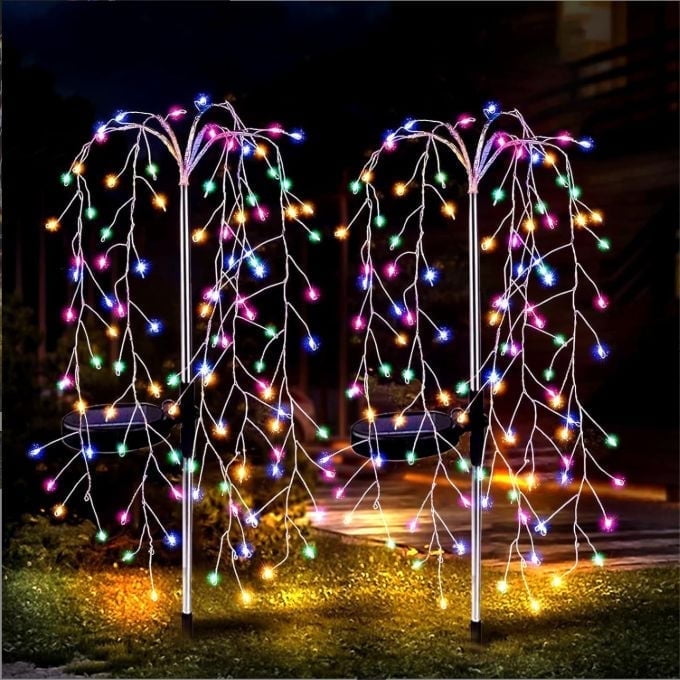 Solar Garden Lights - 120 LED Firework Lights Waterproof Outdoor Decor ...