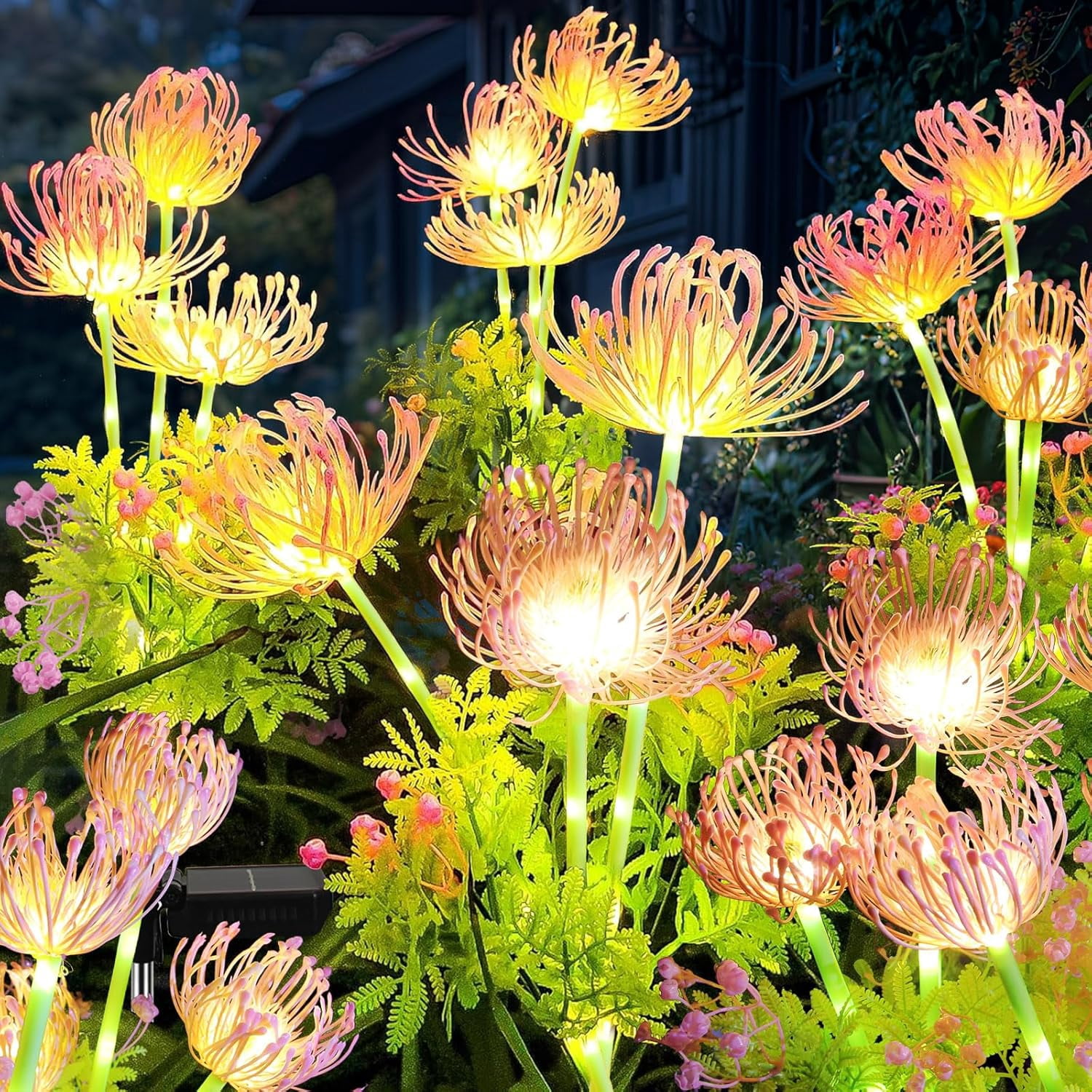Solar Garden Lights, 6 Pack Solar Flowers with 18 Head Waterproof ...