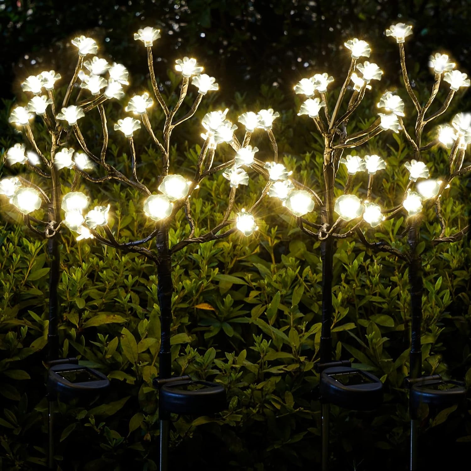 Solar Garden Lights Decorative, Solar Outdoor Lights Waterproof 4Pack ...