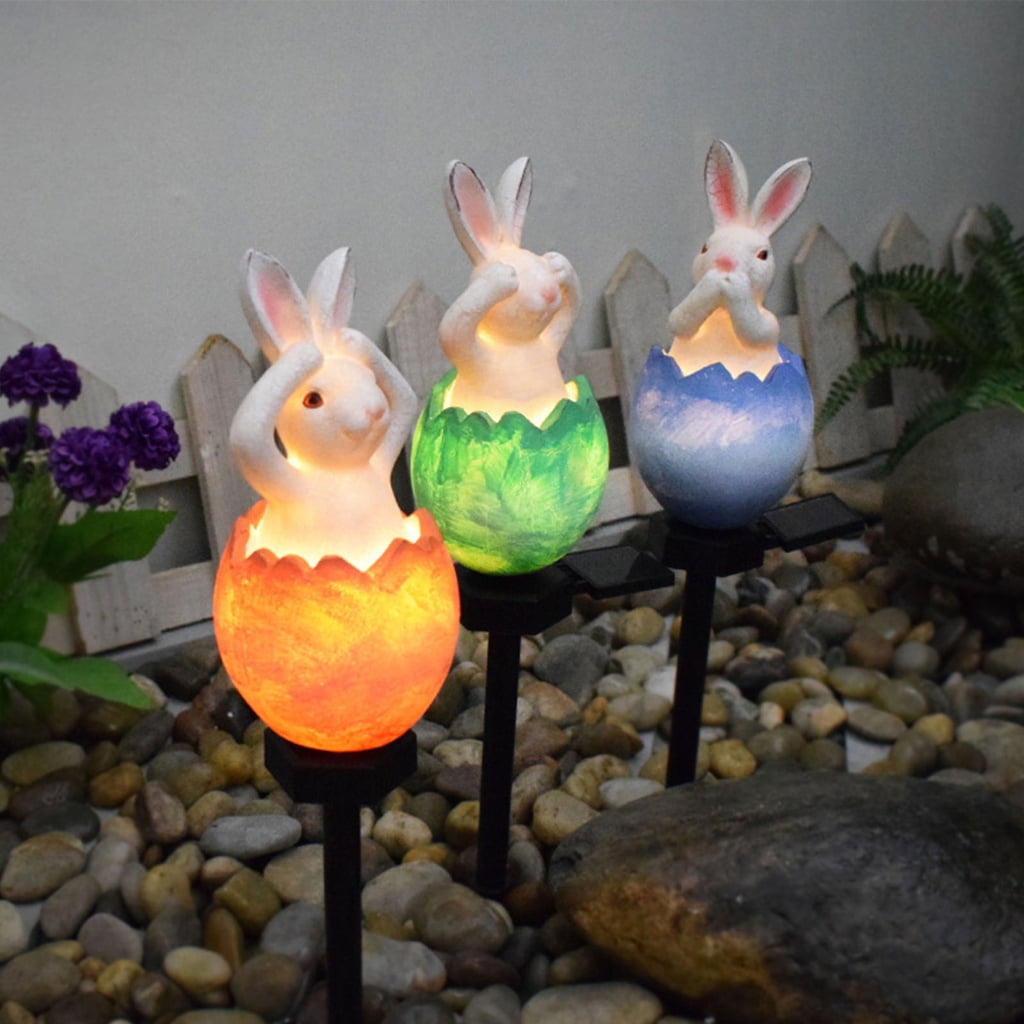 Solar Garden Lights - Easter Bunny Waterproof Solar Garden Decorative ...