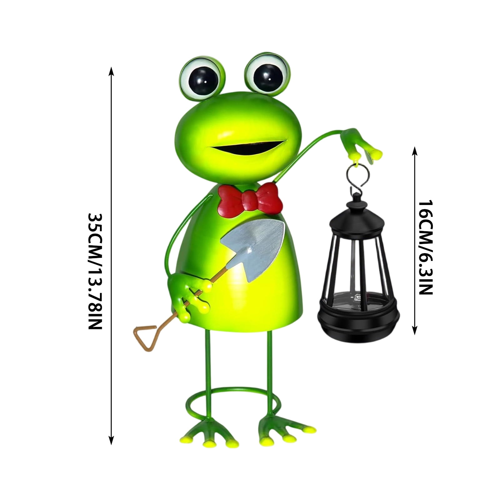 Solar Garden Lights Frog Statue with Solar Powered Light, 13.78 Inch ...