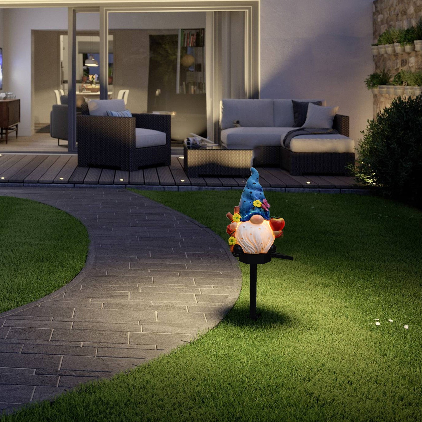 Solar Garden Lights, Gnome Stakes Outdoor Decor, Auto Dusk To Dawn ...