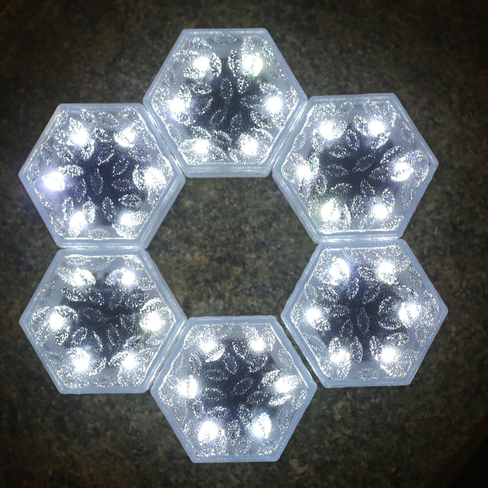 Solar Garden Lights, Hexagonal Ice Tile Ornaments, Buried Outdoor Decor ...