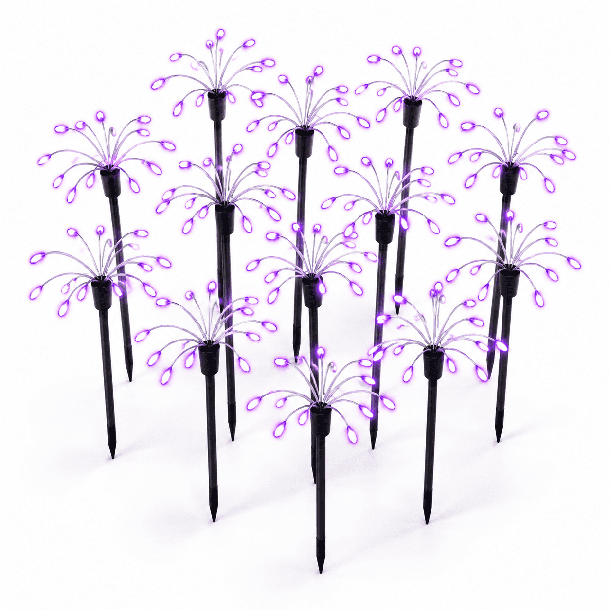 Solar Garden Lights Outdoor 4 Pack 2-layer Purple Firework - Walmart.com