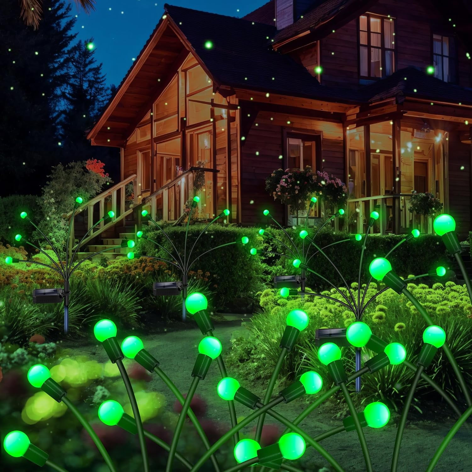 Solar Garden Lights Outdoor, 4 Pack 32LED Waterproof Solar Powered ...