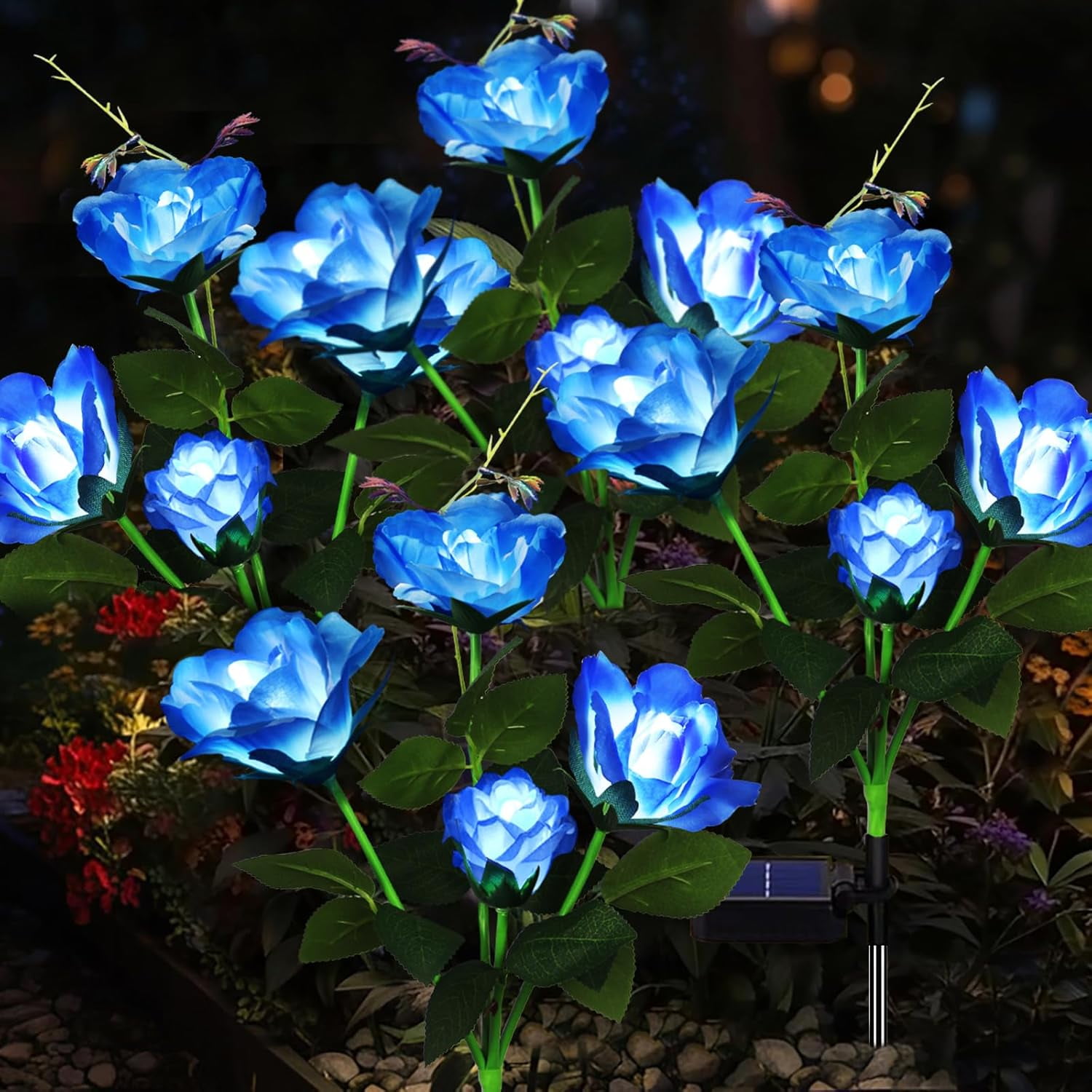 Solar Garden Lights Outdoor, 4 Pack Solar Flower Lights Outdoor ...
