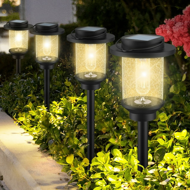 Solar Garden Lights Outdoor, 6 Pack LED High Lumen Solar Landscape ...