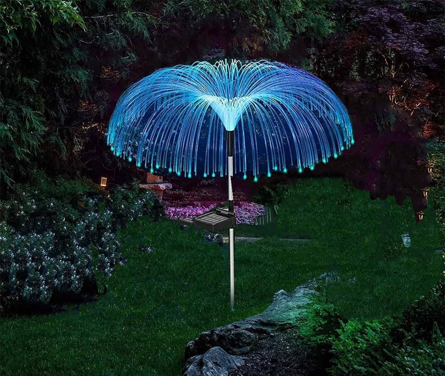Solar Garden Lights Outdoor,7 Colours Changing Jellyfish Solar Lights ...