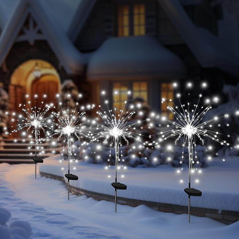 Solar Garden Lights for Outdoor Decor, Waterproof 2 Pack Solar Powered ...