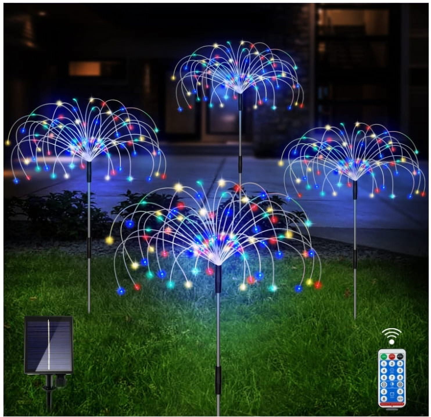 Solar Garden Lights Outdoor Decorative, 4 Pack 120 LED Solar Light ...