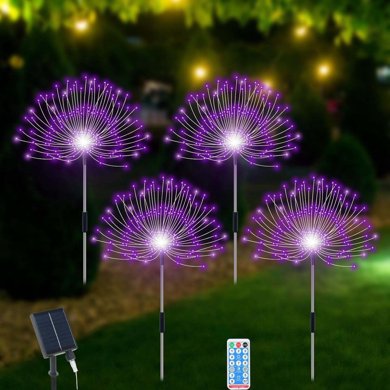 Solar Garden Lights Outdoor Waterproof, 4 Pack Total 480 LED Solar ...