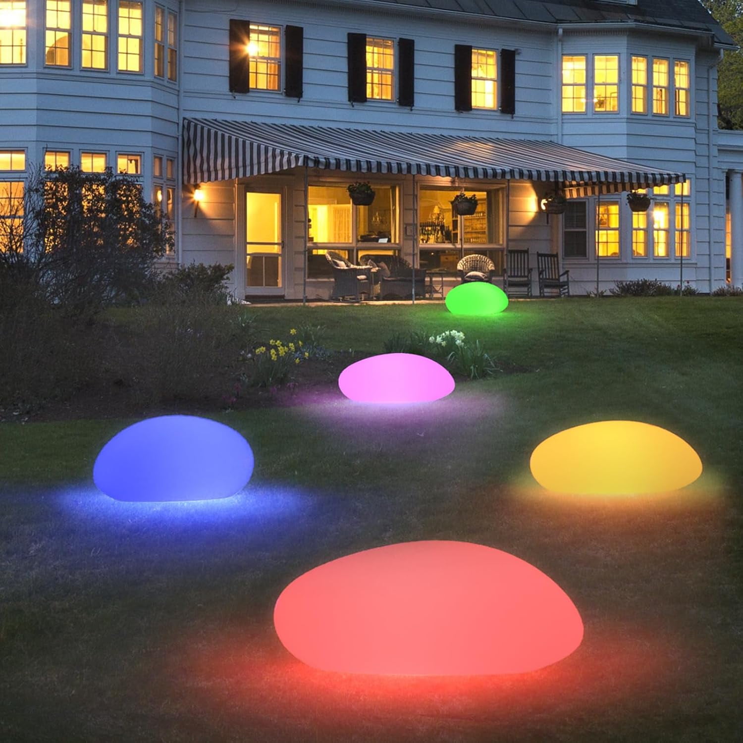Solar Garden Lights Outdoor Waterproof, Large Outdoor Solar Rock Lights ...
