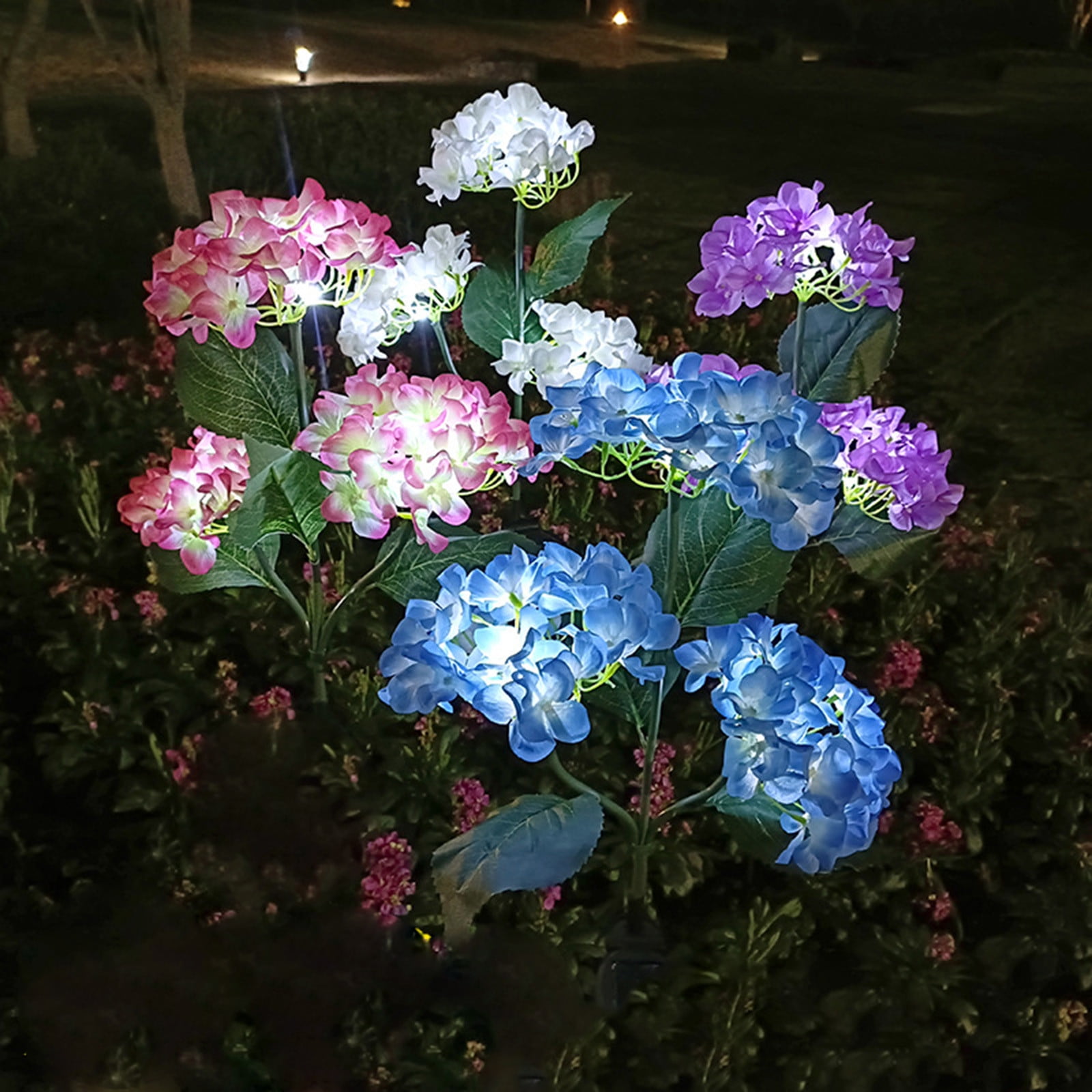Solar Garden Lights Solar Flowers Outdoor Waterproof Solar Hydrangea ...