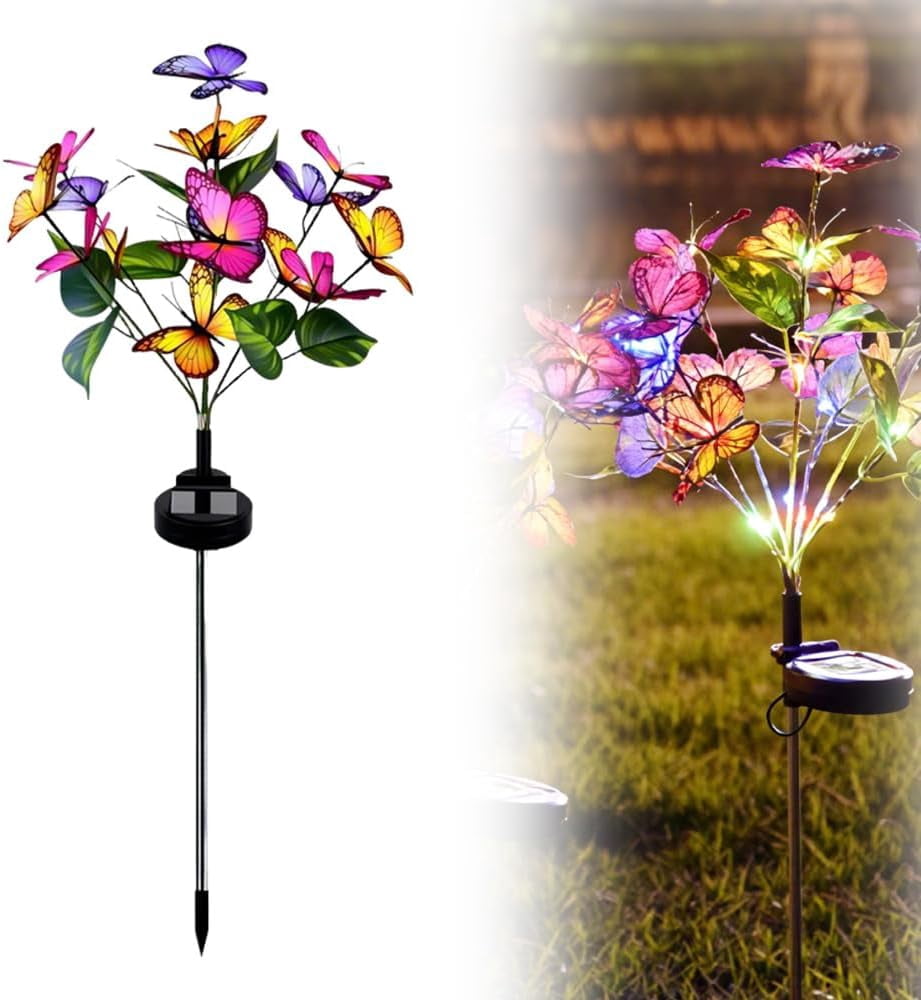 Solar Garden Lights - Swaying Butterfly Light, Swaying in The Wind ...