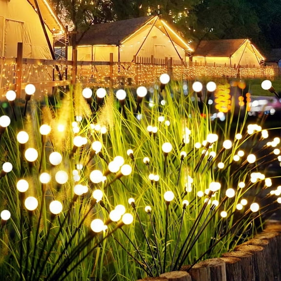 YUYAN-4 Pack Solar Pathway Lights Outdoor Christmas Decorations ...
