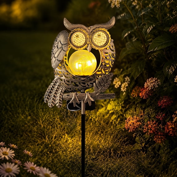 Solar Garden Lights with Owl LED Stake, Waterproof Yard Light for ...