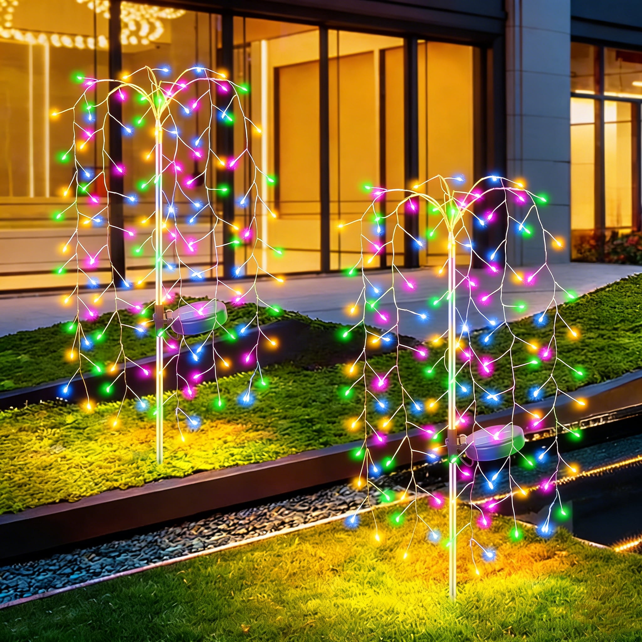 Solar Garden RGB Lights,240 LED Firework Lights Color Christmas Garden ...
