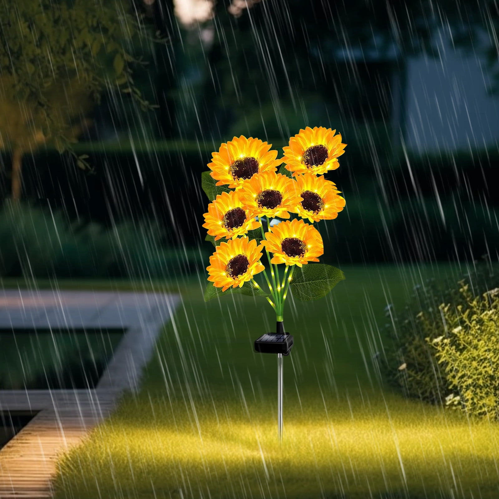 Solar Garden Simulation Sunflower Decoration Ground Plug Lawns Night ...