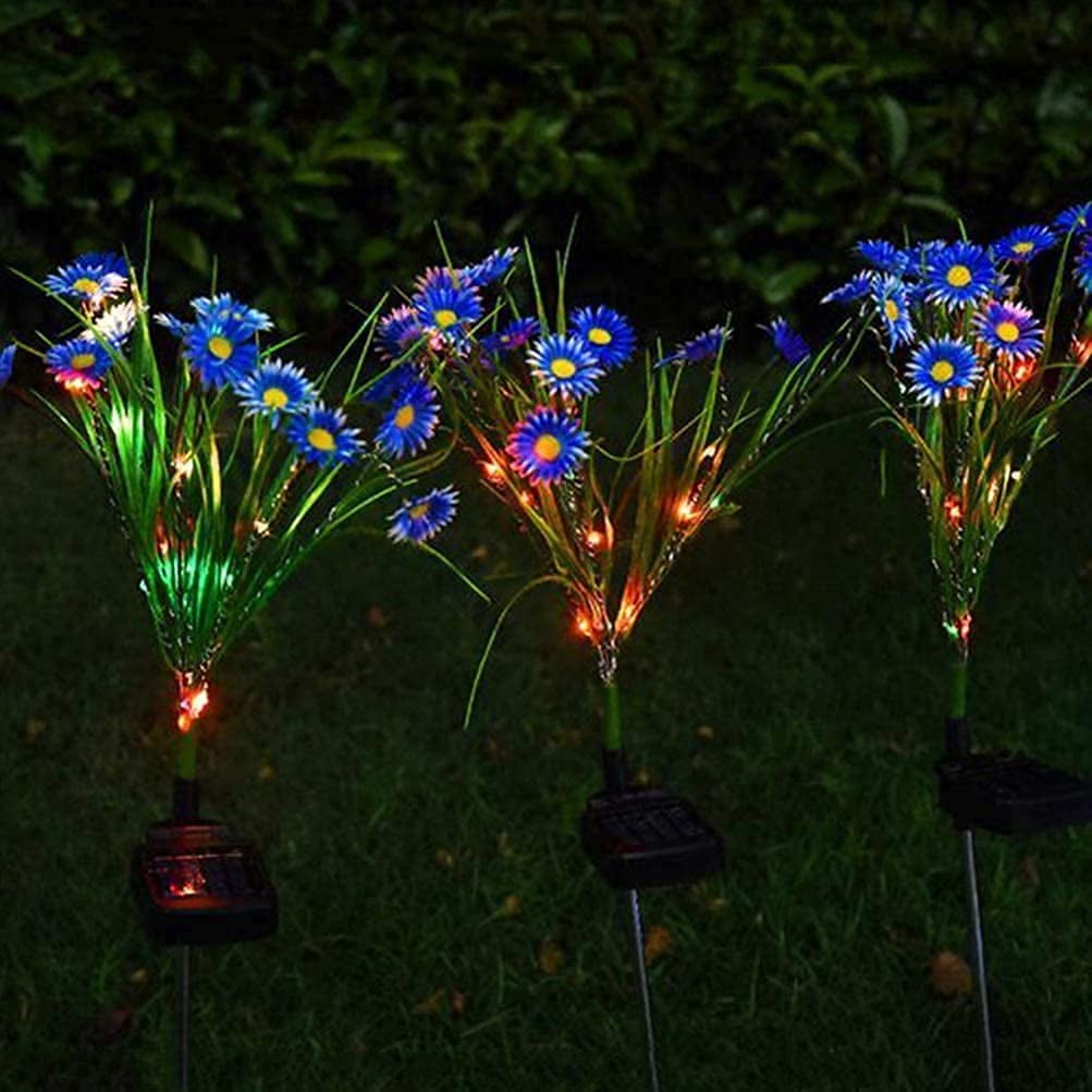 Solar Garden Stake Light Outdoor - 28 LED Daisy Flower Solar Powered ...