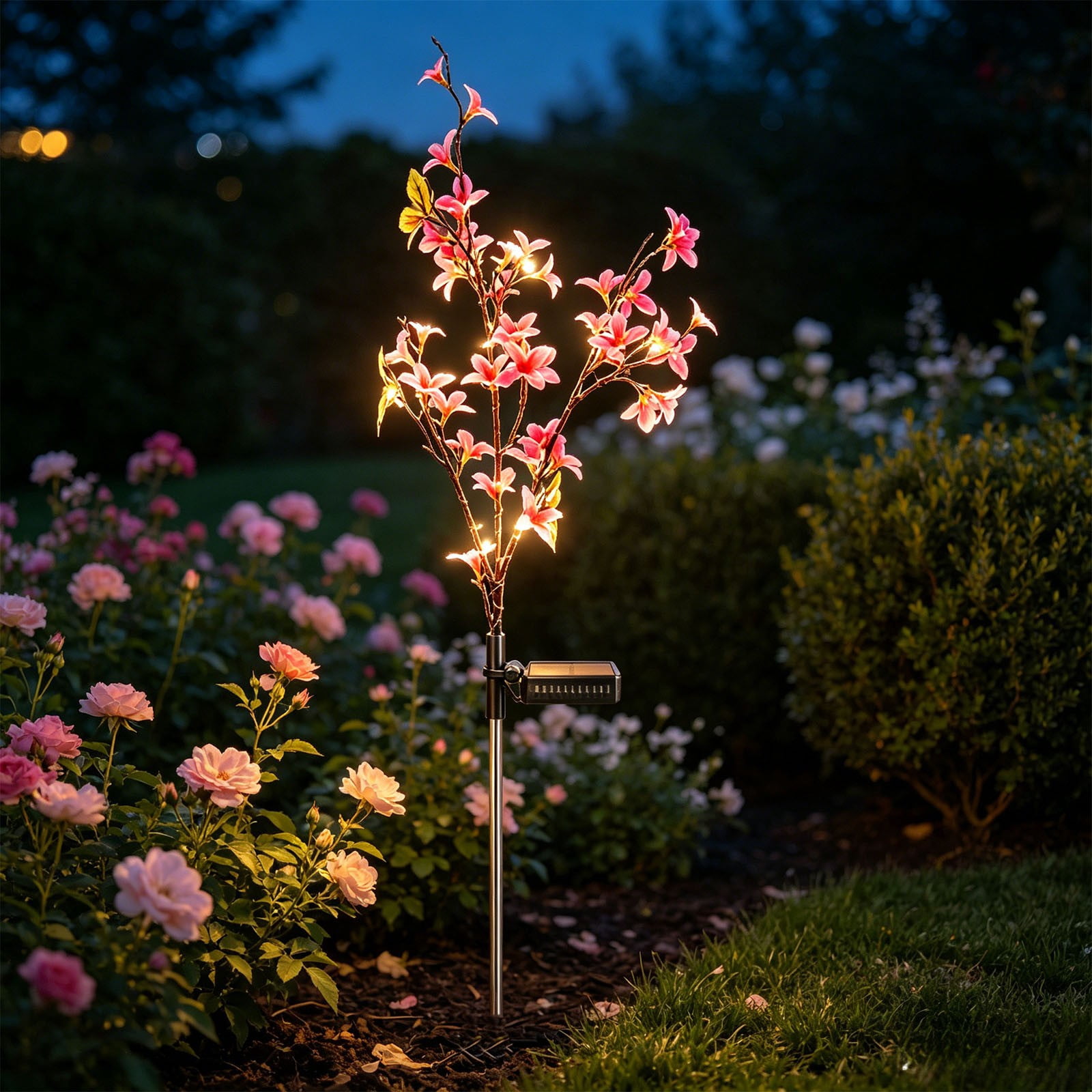 Solar Garden Stake Lights, Butterfly Flower LED Lamp Waterproof ...