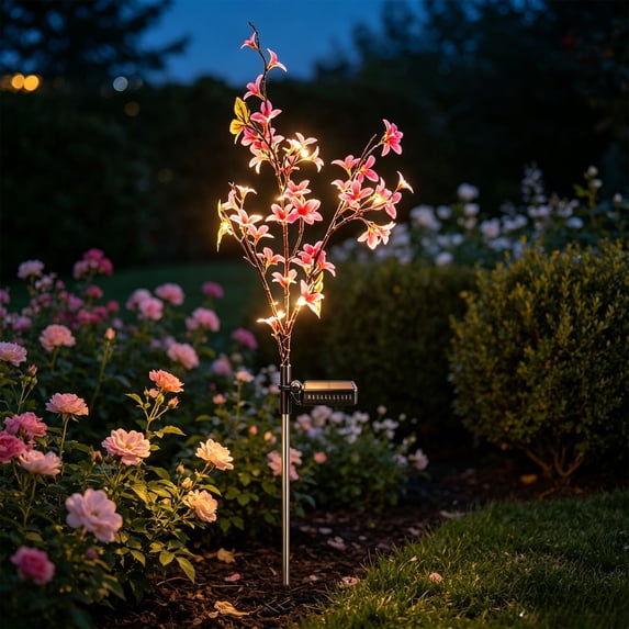 Solar Garden Stake Lights, Butterfly Flower LED Lamp Waterproof ...