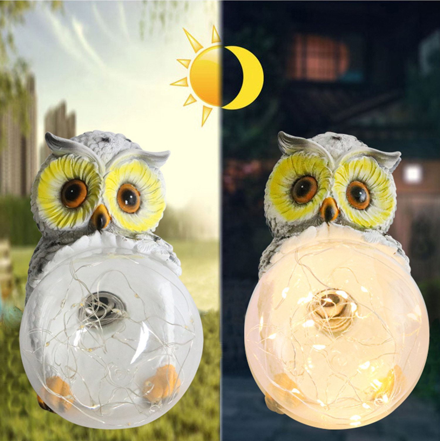 Solar Garden Stake Lights - Owl Solar Lights Outdoor Garden,IP67 ...