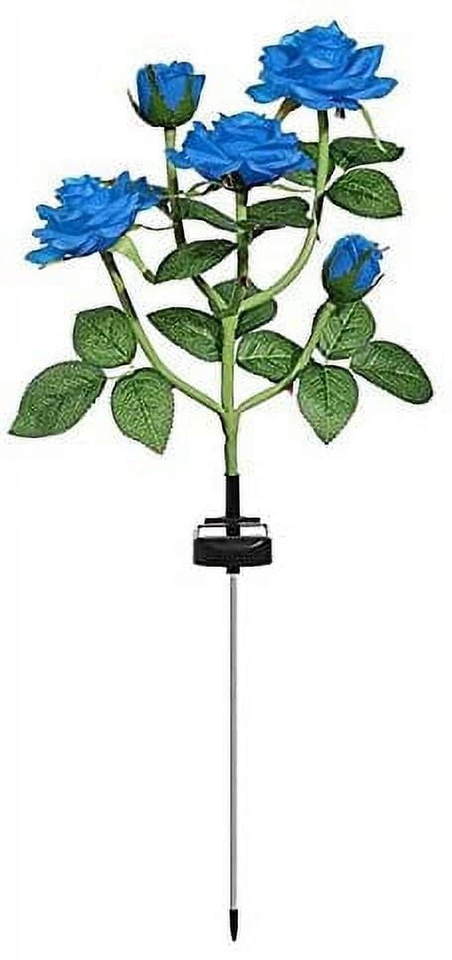 Solar Garden Stake Lights, Rose Flowers Lights LED Yellow Solar Stake ...