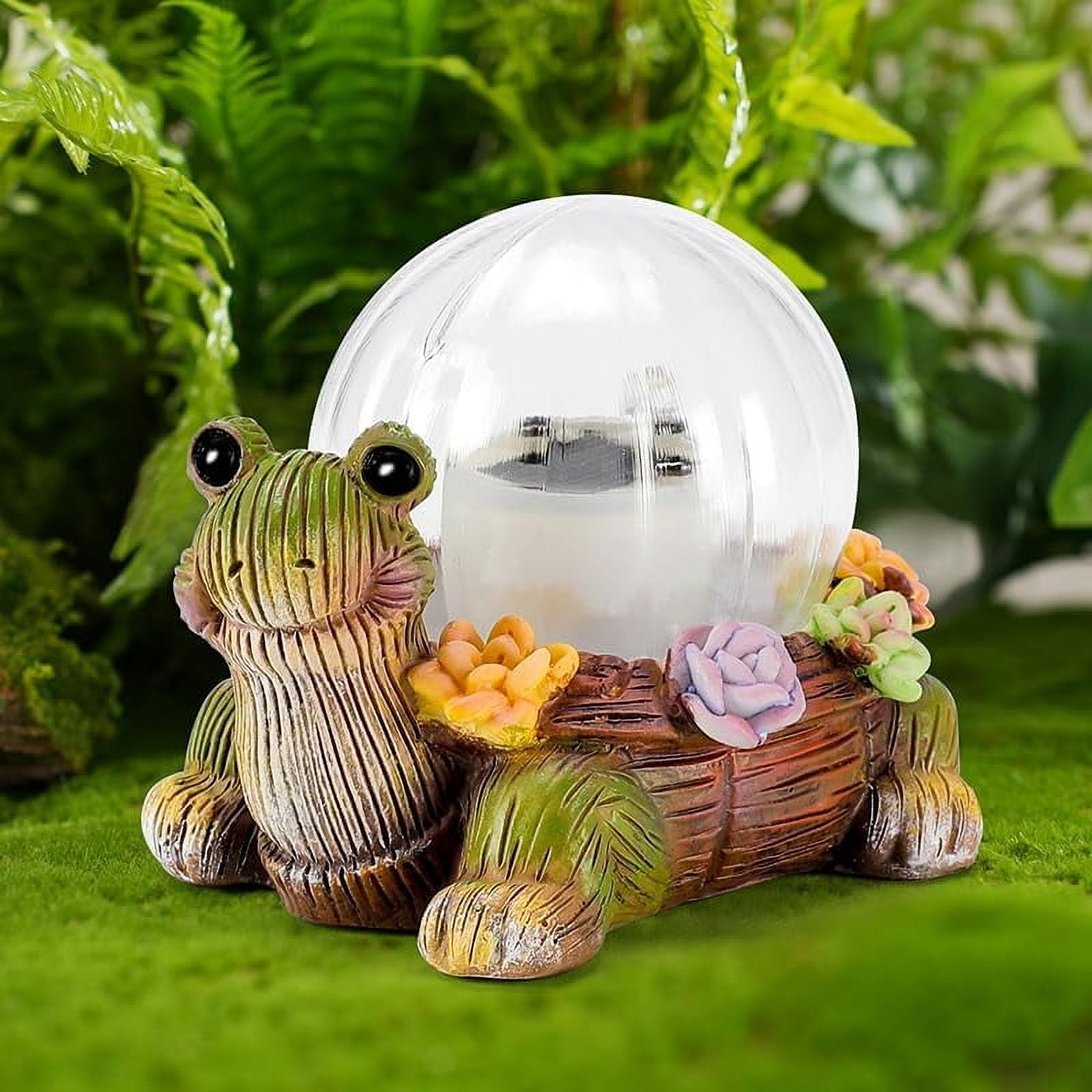 Solar Garden Statue Lights for Outdoor Decor with Cracked Glass LED ...