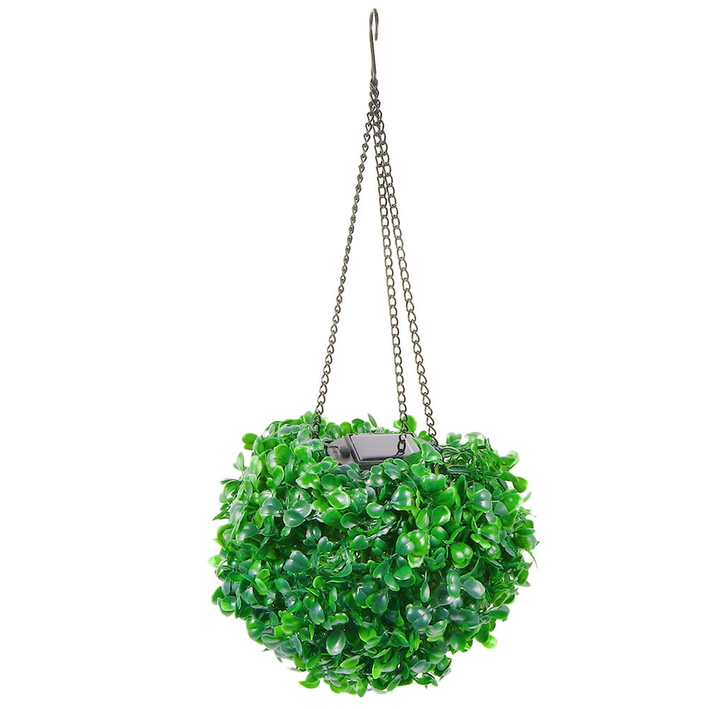 MLINS SolarPowered Hanging Topiary Ball Light with Realistic Texture ...