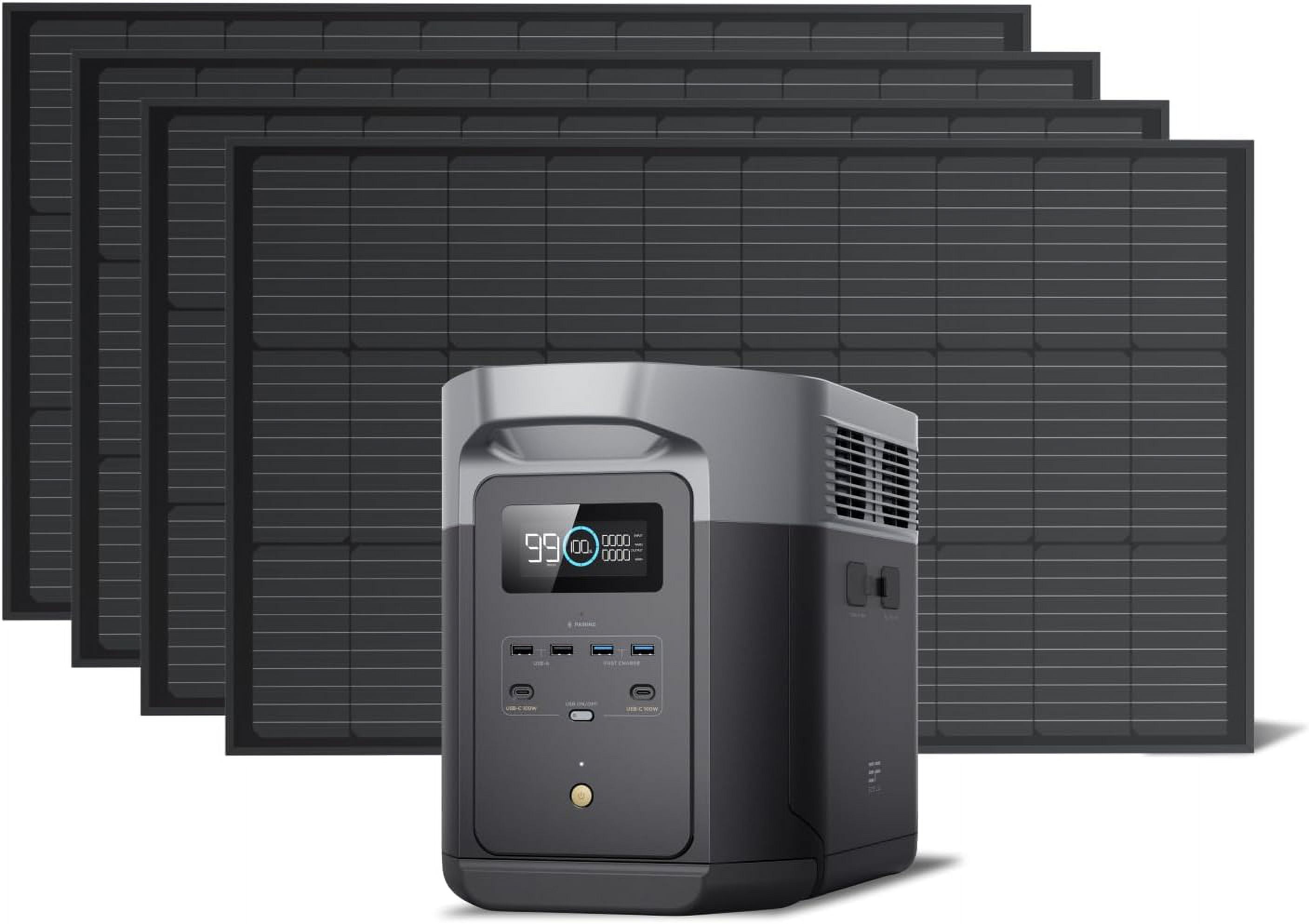 Solar Generator DELTA 2 Max 2048Wh with 4X100W 12V Solar Panels, High ...