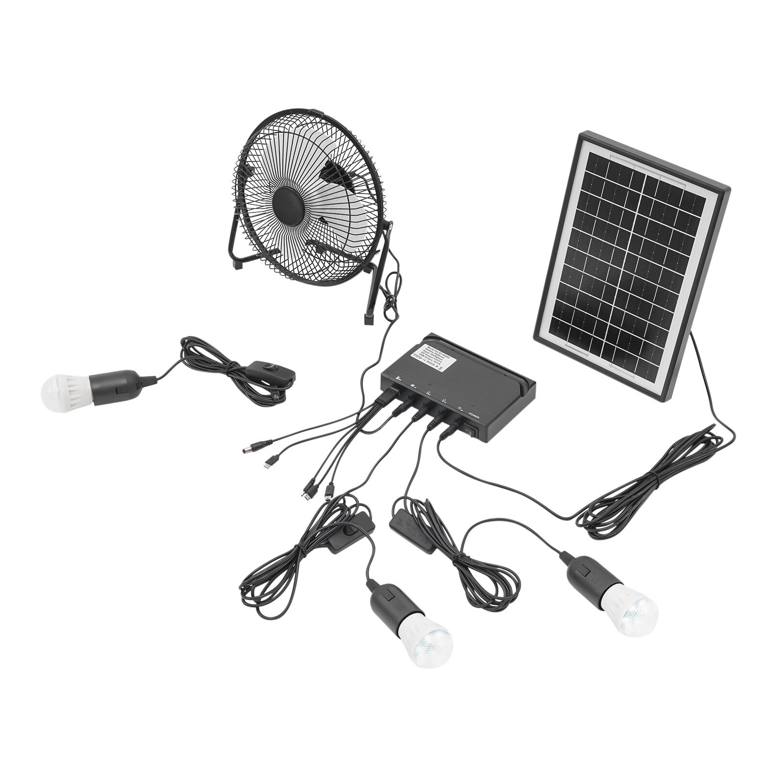 Solar Generator Portable Lighting Fan System Kit, Solar Power Panel ...
