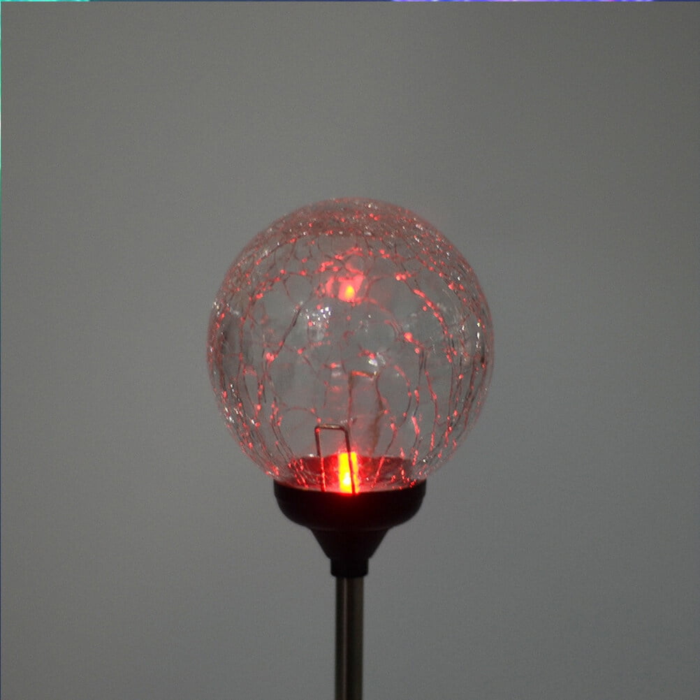 Raindrops Color Changing Solar Glass Ball Stake Lights 2pcs LED Lawn ...