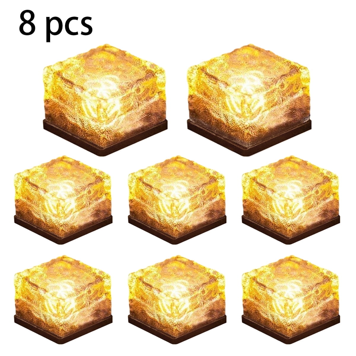 Solar Glass Brick Light - Crystal Brick Stone - Garden Solar Ice Cube ...