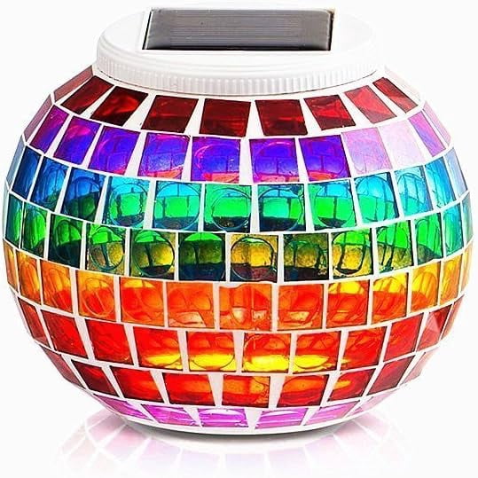 Solar Glass Mosaic Light Color Changing Night Lights, Waterproof Glass ...