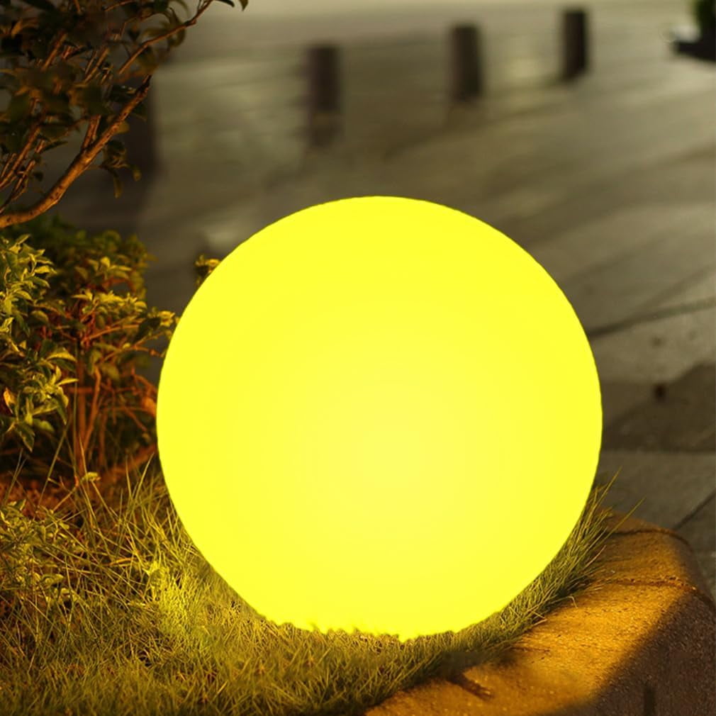 Solar Globe Light Outdoor w/Remote - 16 Color 4 Modes Glowing Orb Light ...