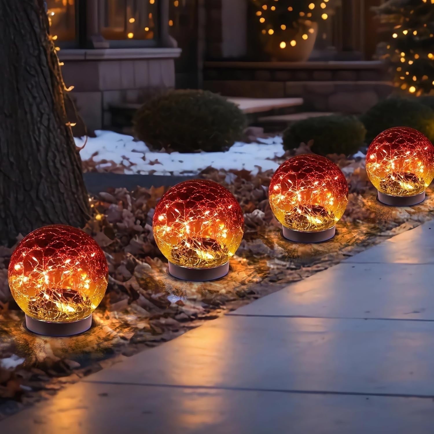 Lysliv Solar Globe Lights Outdoor Waterproof-Solar Balls-Solar Garden ...