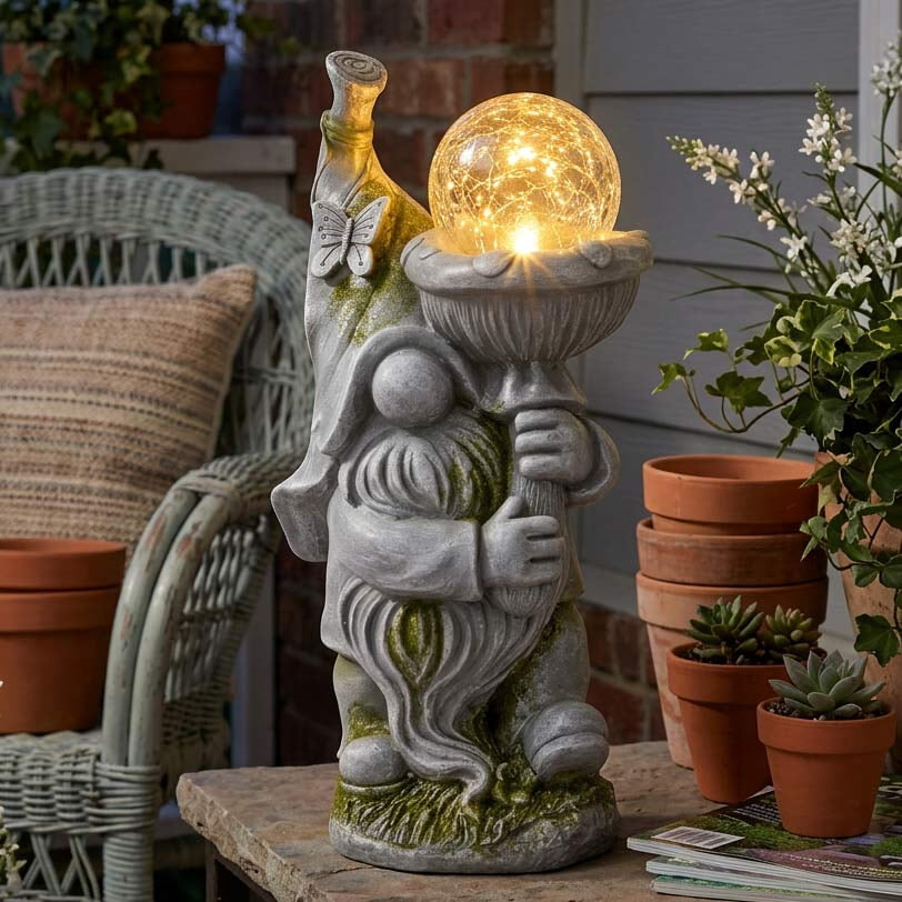 Solar Gnome Garden Statue - Walmart.com