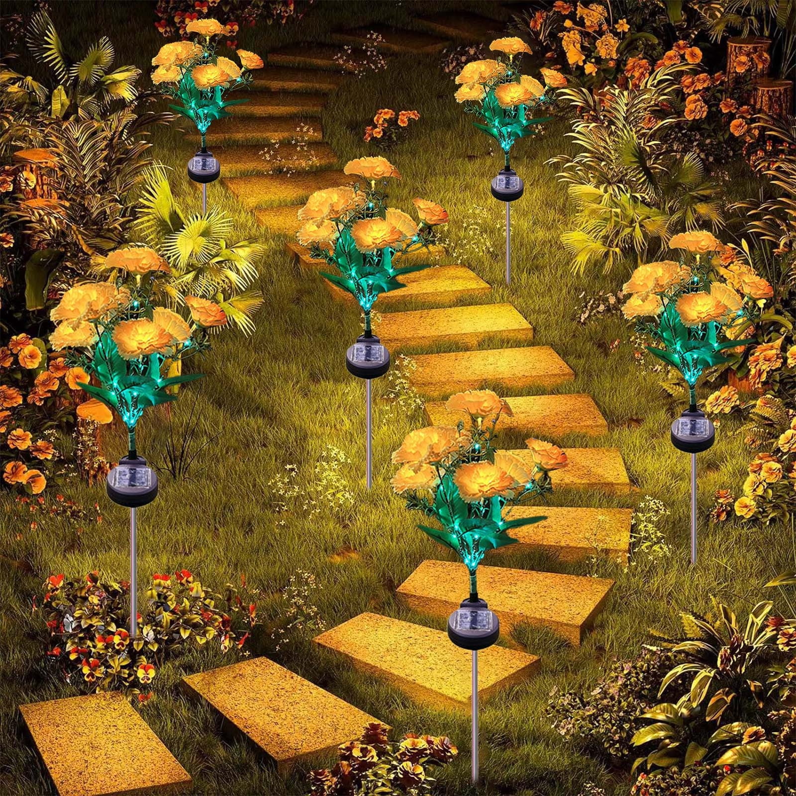 Solar Ground Lamp,Led Outdoor Pathway Light,Waterproof Plastic Base,7 ...