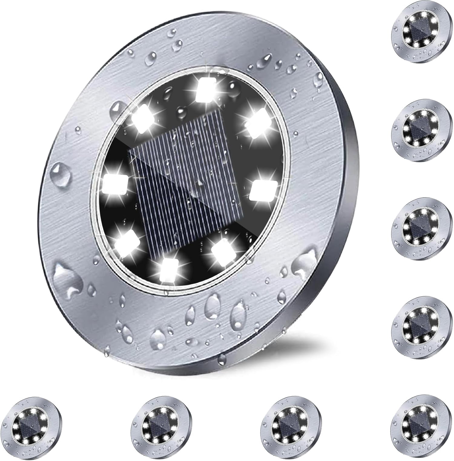 Solar Ground Light, Solar Garden Lights, Upgraded Outdoor Garden Bright ...