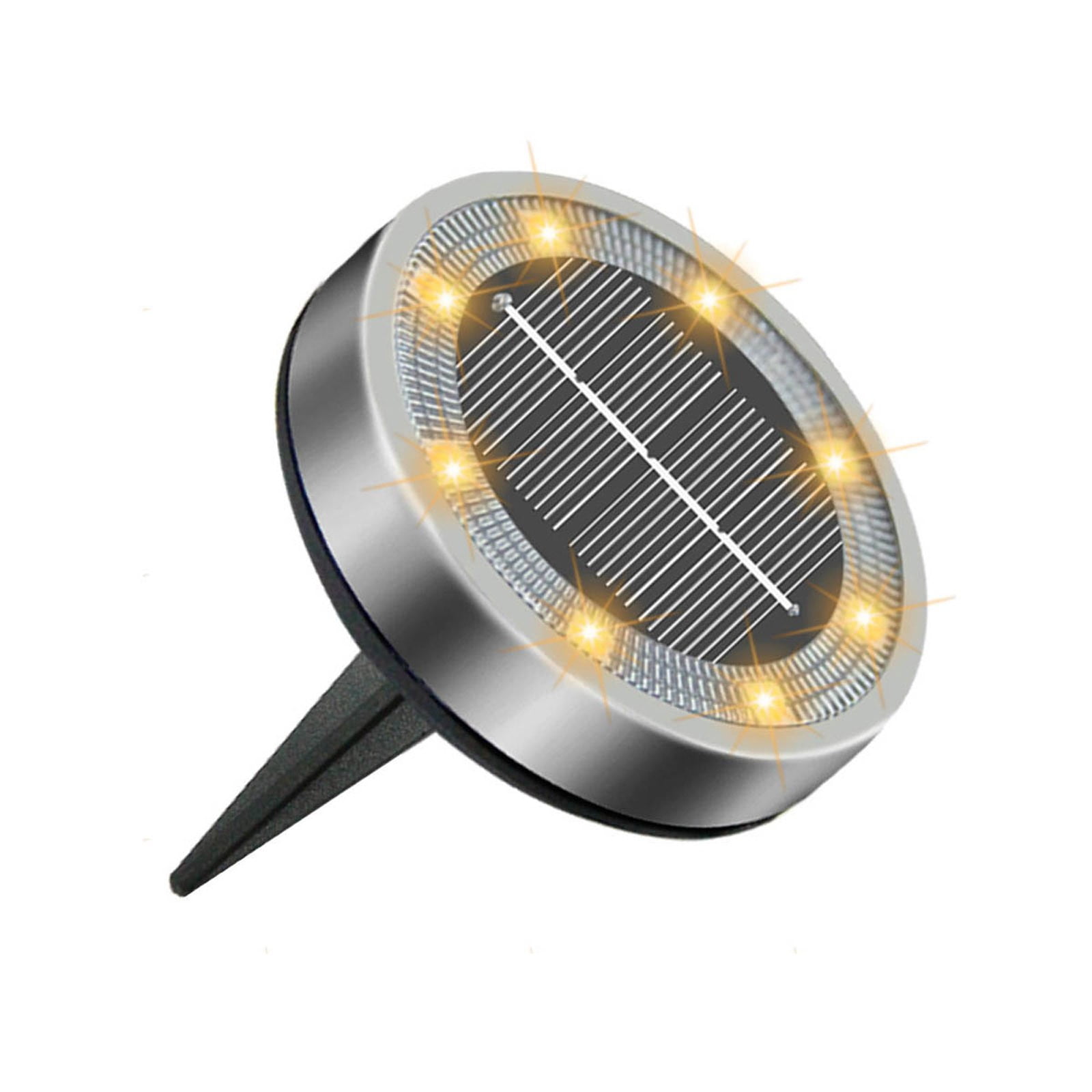 Solar Ground Lights, 2 Pack Flat Solar Lights Outdoor Waterproof ...