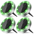 Solar Ground Lights, 4/8/12 Pack Flat Disc Lights, IP68 Waterproof and ...