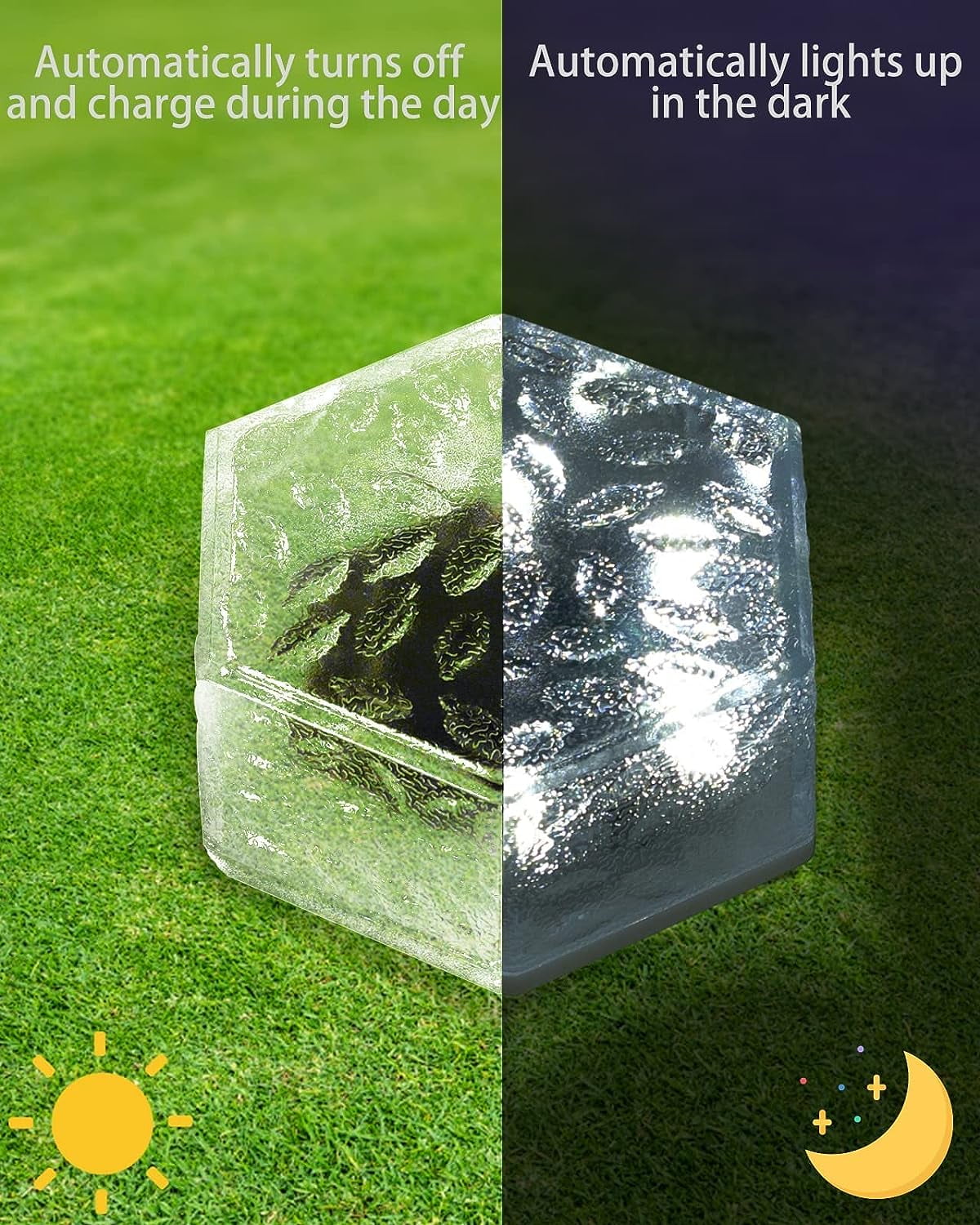 Solar Ground Lights, 4 Pack Outdoor Waterproof Solar Hexagon Brick ...