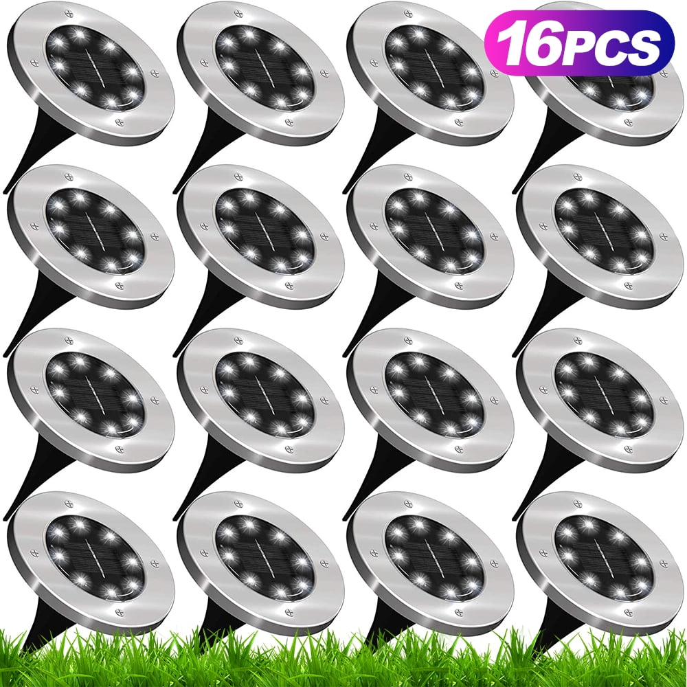Solar Ground Lights - 8 LED Solar Garden Lights Outdoor Waterproof ...