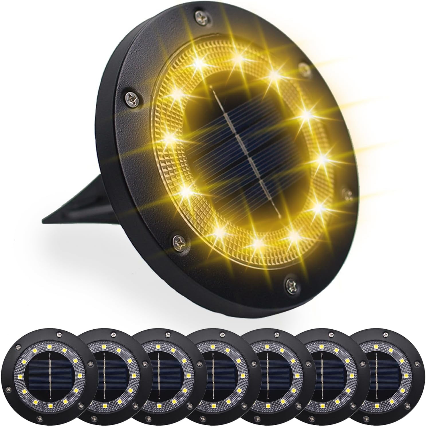 Solar Ground Lights - 8 Packs Solar Garden Light Waterproof with 800mAh ...