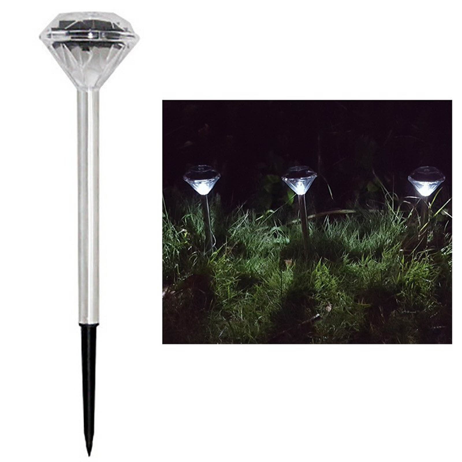 Solar Ground Lights for Garden & Pathway | Stainless Steel Diamond Cut ...