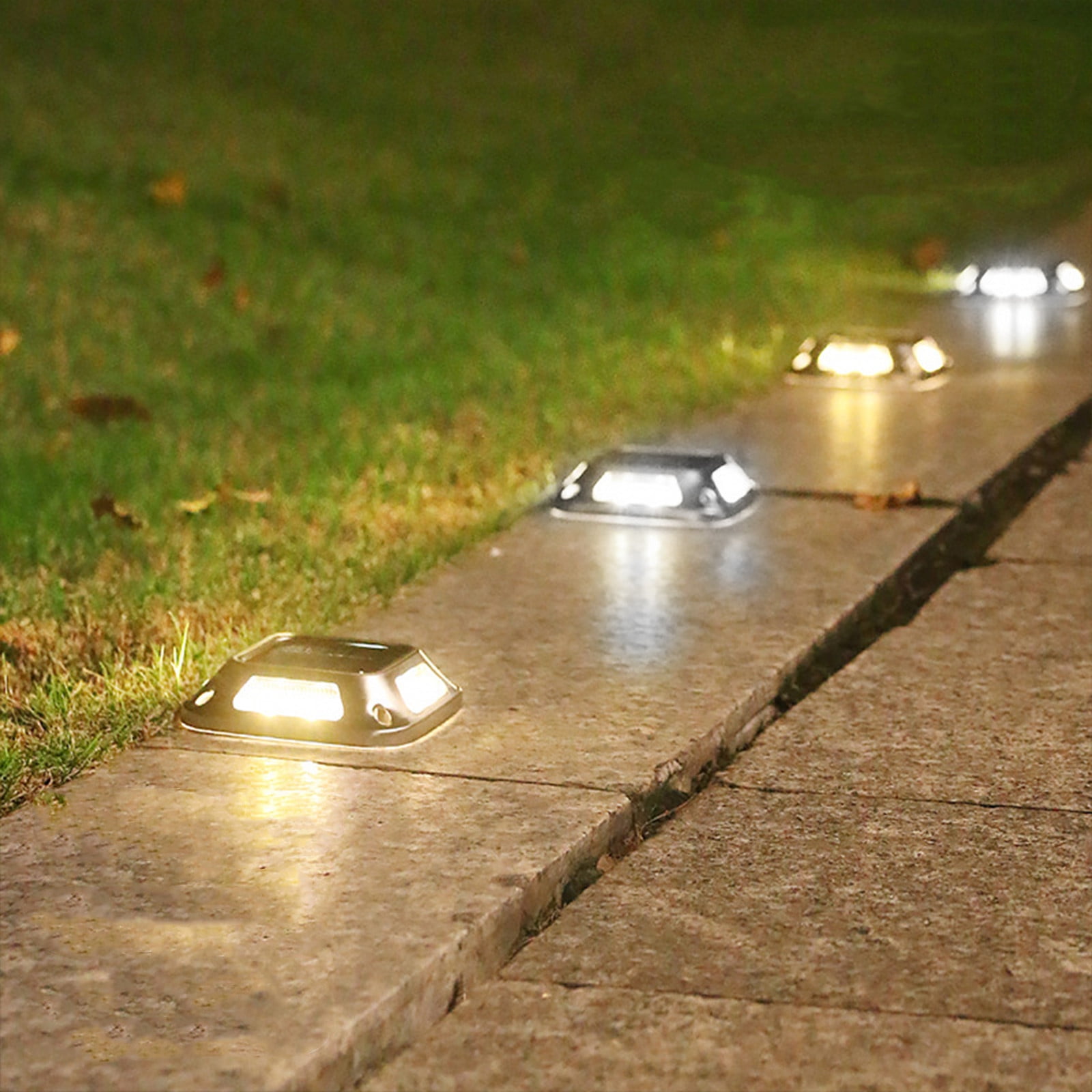 Solar Ground Lights, LED Disk Landscape Lights, Waterproof Stainless ...
