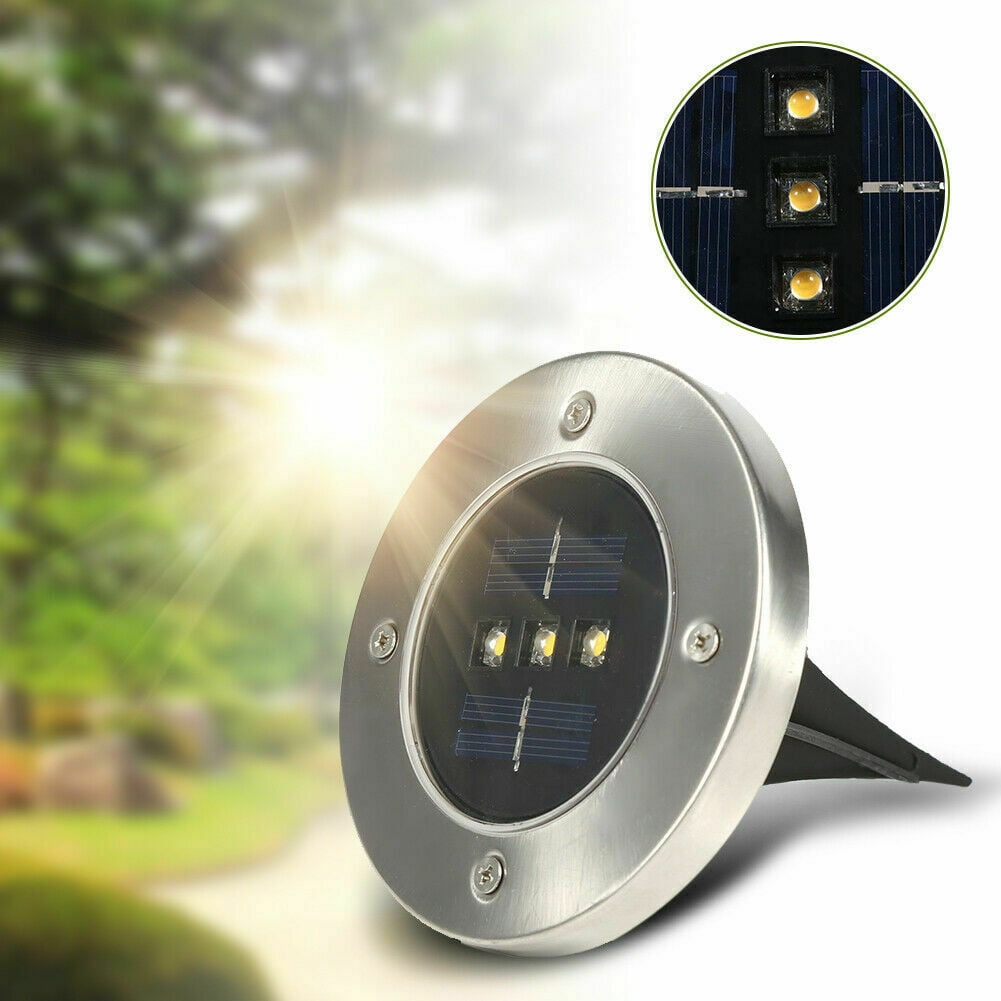Solar Ground Lights, Led Solar Garden Lights Disk Lights Outdoor ...